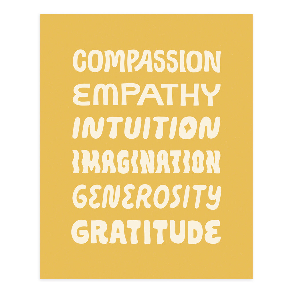 Nice Words 16 x 20 Screen Print - Mustard – Worthwhile Paper