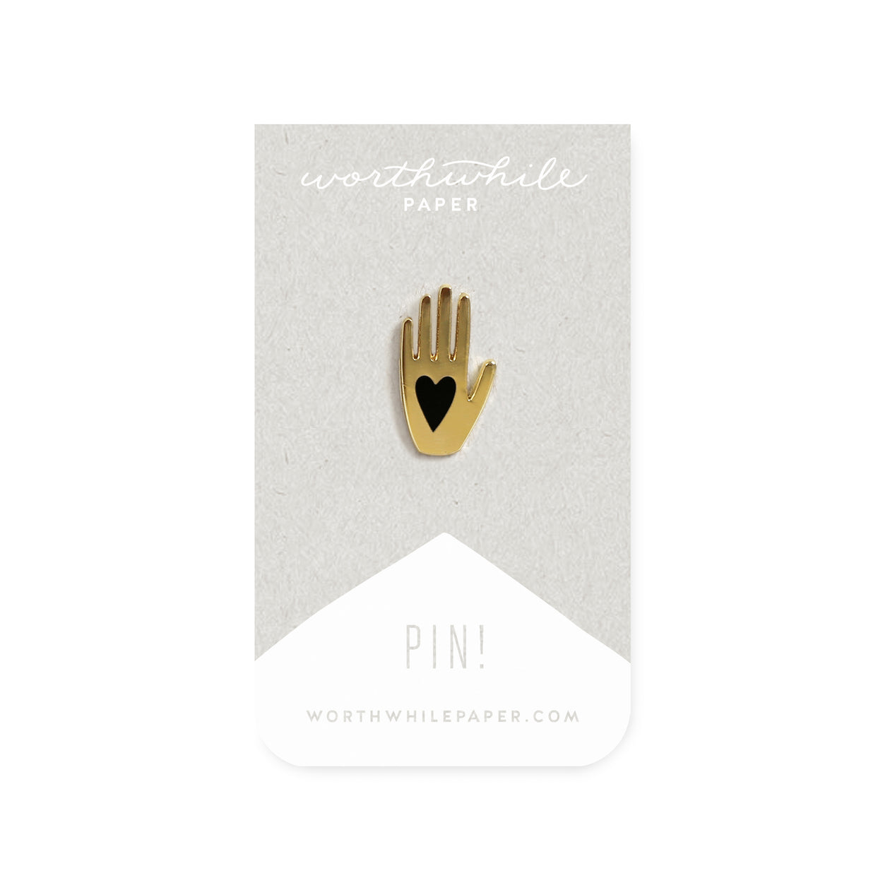 Heart + Hand Enamel Pin – Worthwhile Paper
