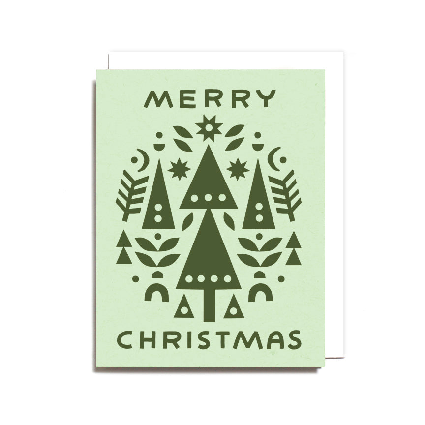 Merry Christmas Collage Screen Printed Card – Worthwhile Paper