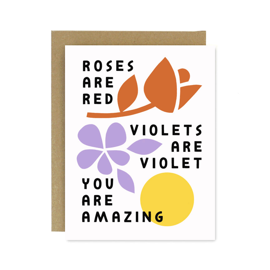 Roses Are Red Screen Printed Card – Worthwhile Paper