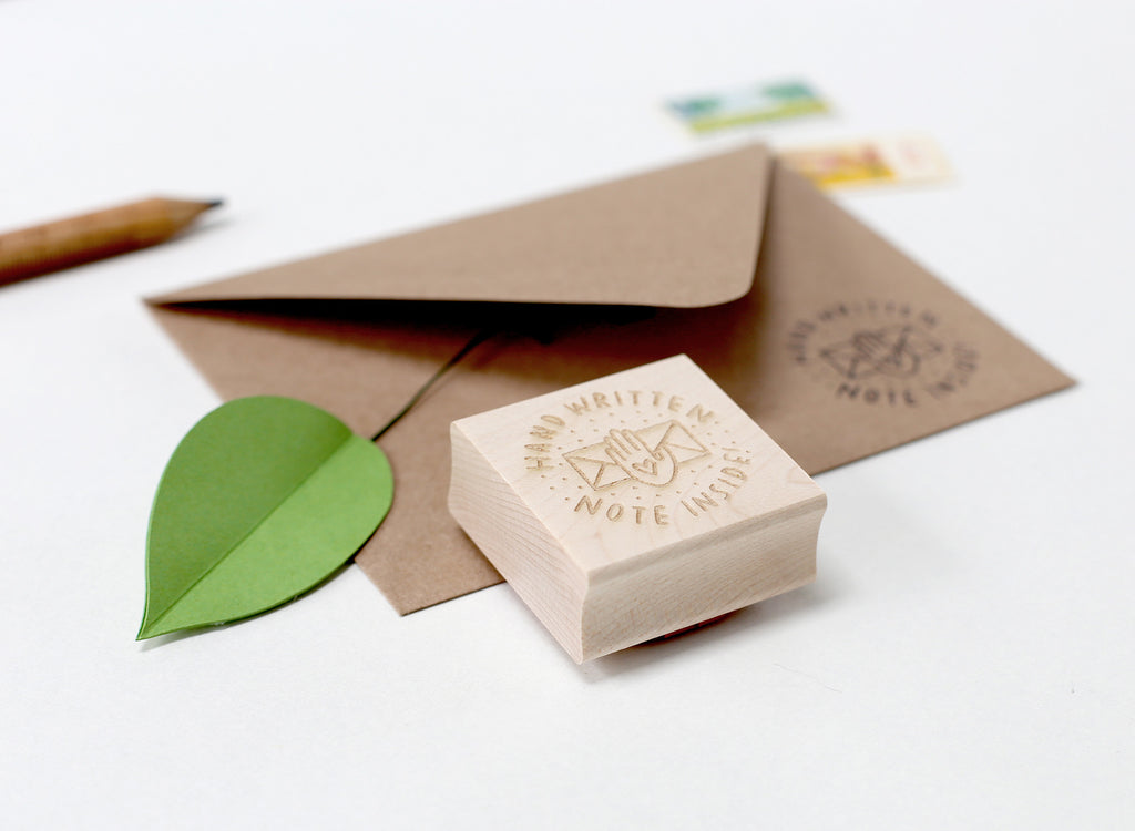 Hand Written Note Inside Rubber Stamp – Worthwhile Paper